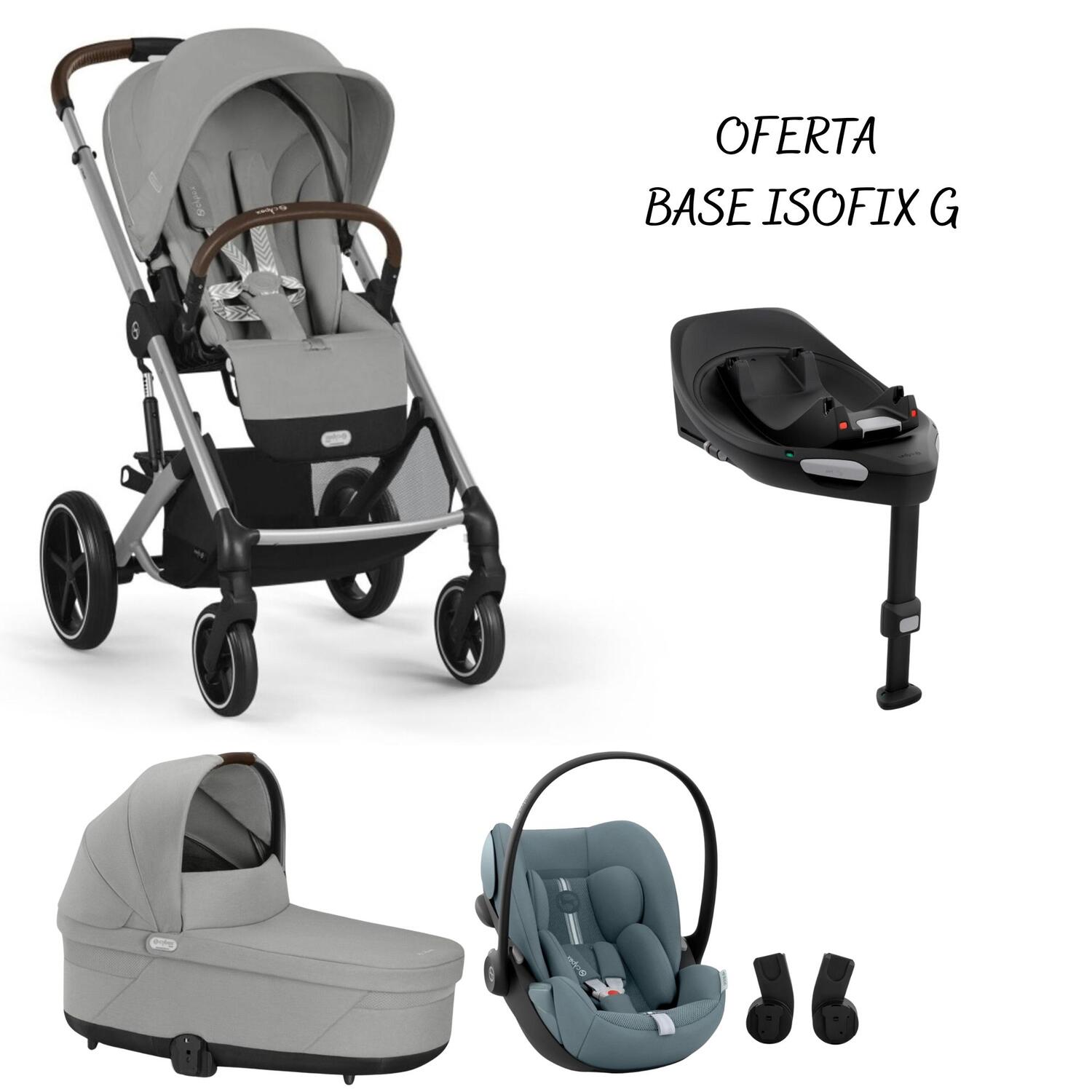 Carrinho de Bebé e Alcofa Cybex Balios Silver com Cloud G Plus e ...